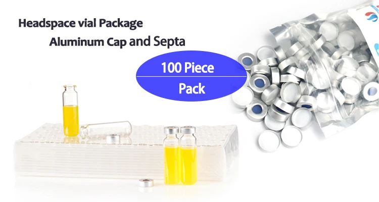 Aijiren Laboratory 20ml Crimp Top Glass Headspace Vial Aluminum Caps Customized Silicone Rubber ...