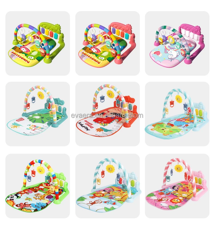 Children Cartoon Piano Play Mat Light Music Kids Mat Baby Playgym Baby ...