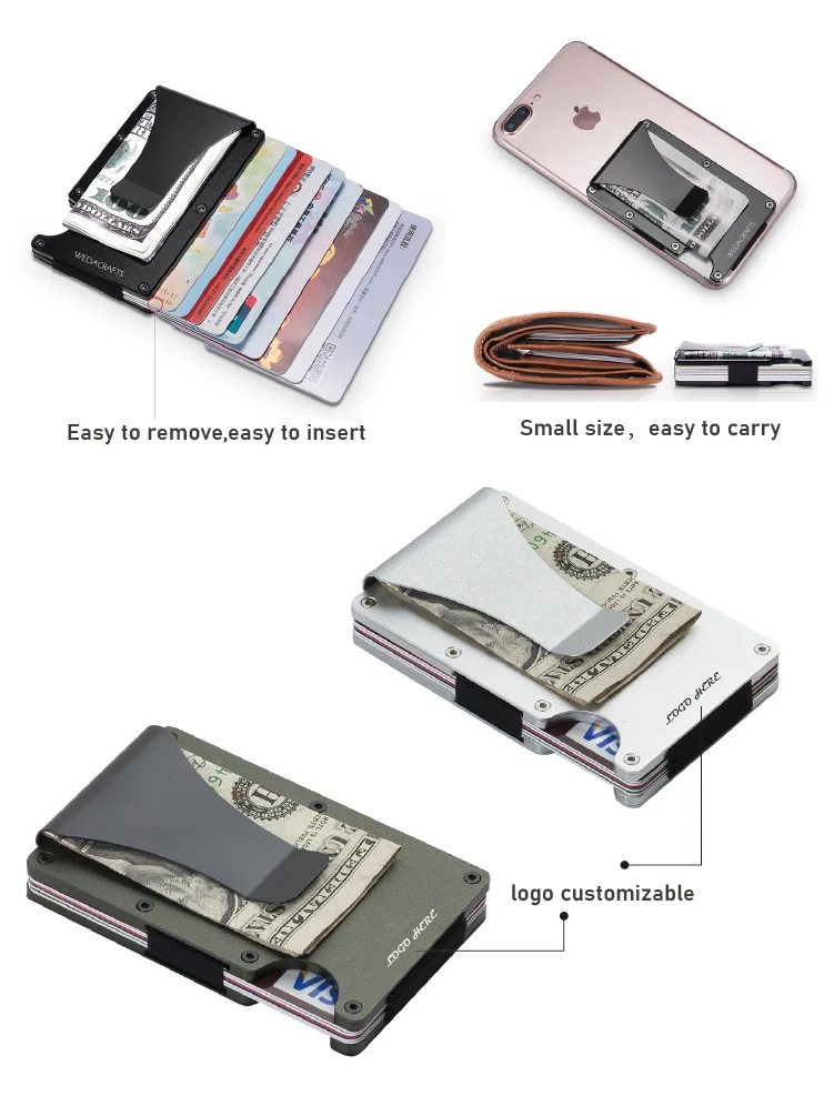 Slim Custom Press Carbon Fiber Aluminum Alloy Material Rfid Anti-theft ...