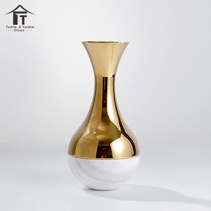 Interior Decorating Luxury Gold Centerpiece Vase Modern Metal Flower ...