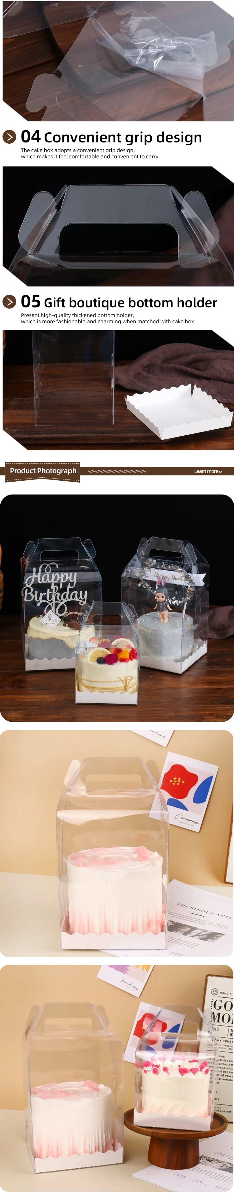 Mini Cake Transparent Square Boxes - Perfect for Takeaway