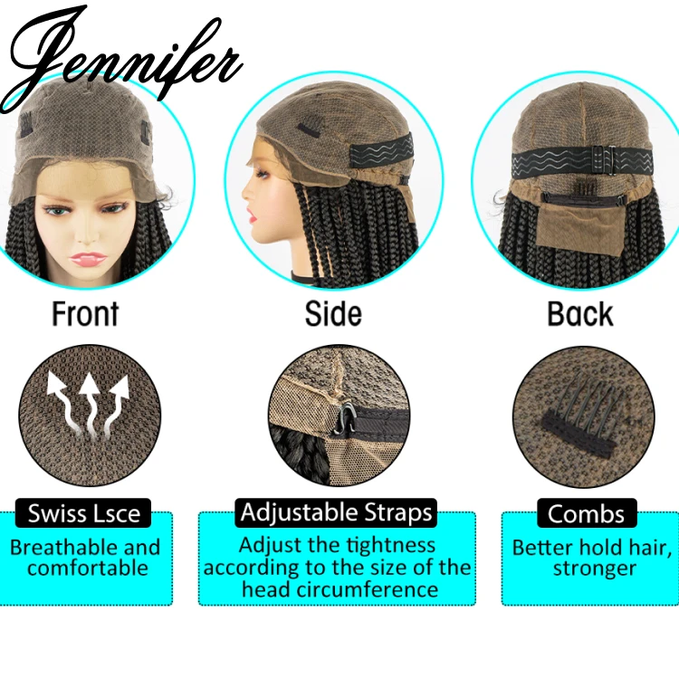 Jennifer Synthetic Full Lace Wig - Braided Wigs for Black Women