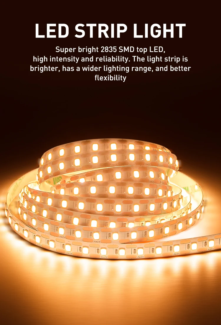 Customized Flexible Outdoor Use 3m Tape Backed 220v 2835 Led Strip ...