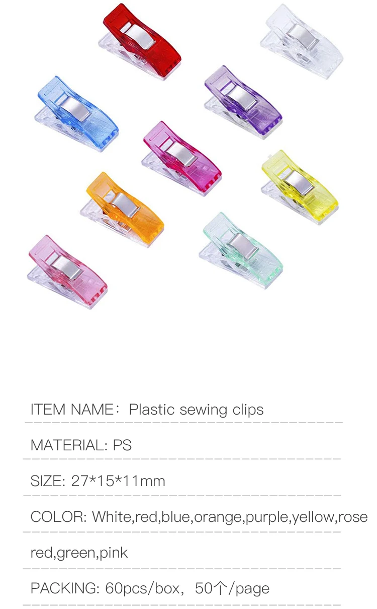 27mm Assorted Colors Wonder Quilting Sewing Clip Metal Binding Clamps ...