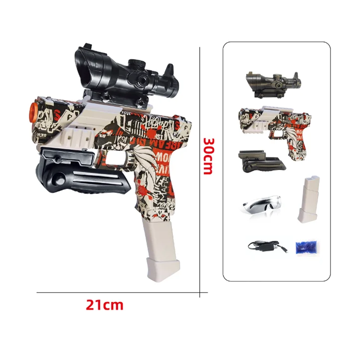 Splat Gun Splatter Ball Gun Gel Blaster Gun Electric Ball Water Bead ...