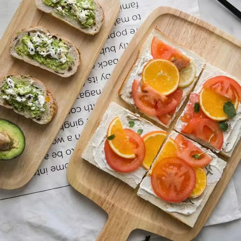 Customizable Solid Oak Wood Breadboard With Oak Handle For Chopping ...