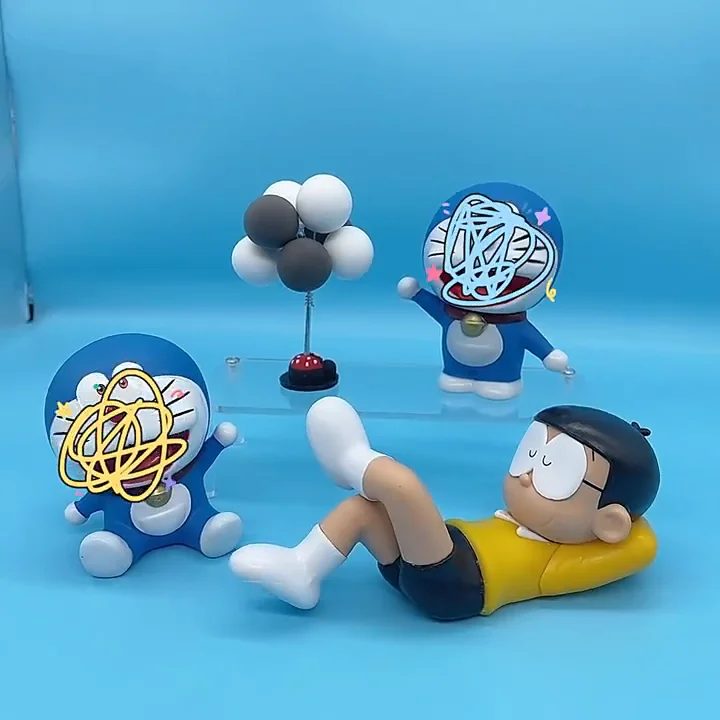 4 Styles Cartoon Doraemon Nobita Balloon Action Figures Toys Ornaments ...