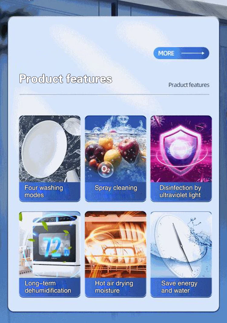 Olang Countertop Dishwasher - UV Disinfection & 1000W Power
