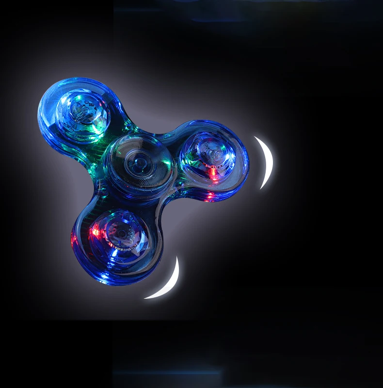 Luminous LED Hand Spinner Toy Transparent Finger Fingertip ...