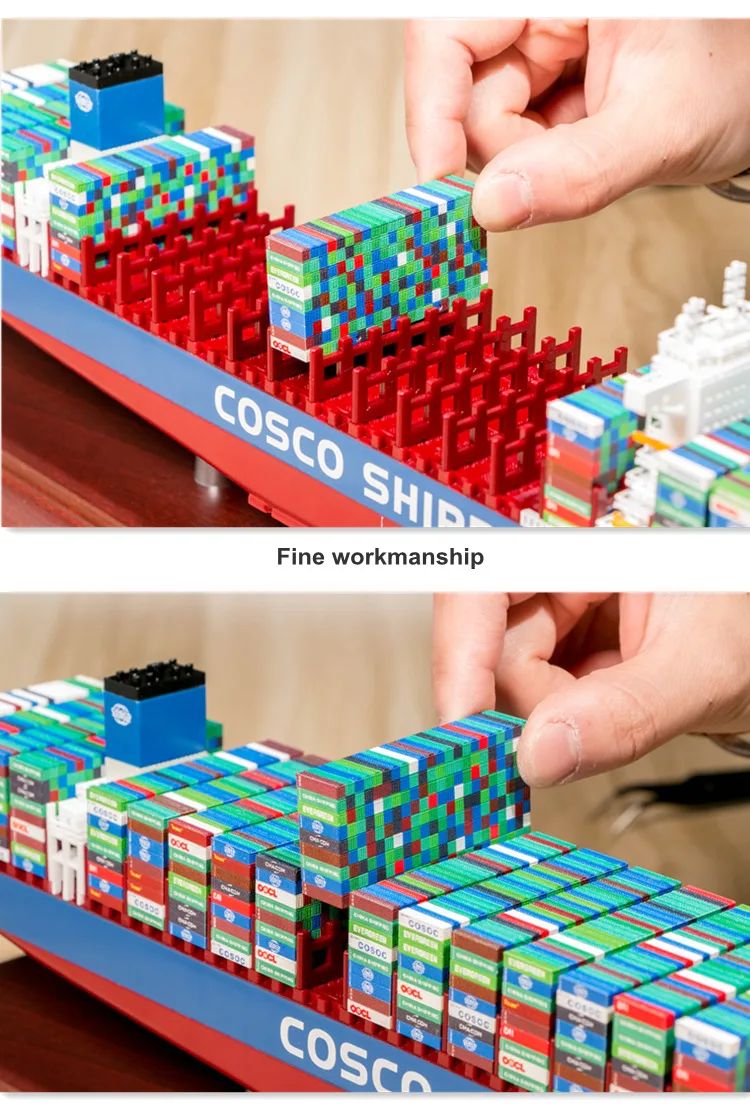 CMA Cargo Ship Model - Miniature Shipping Container Scale Model