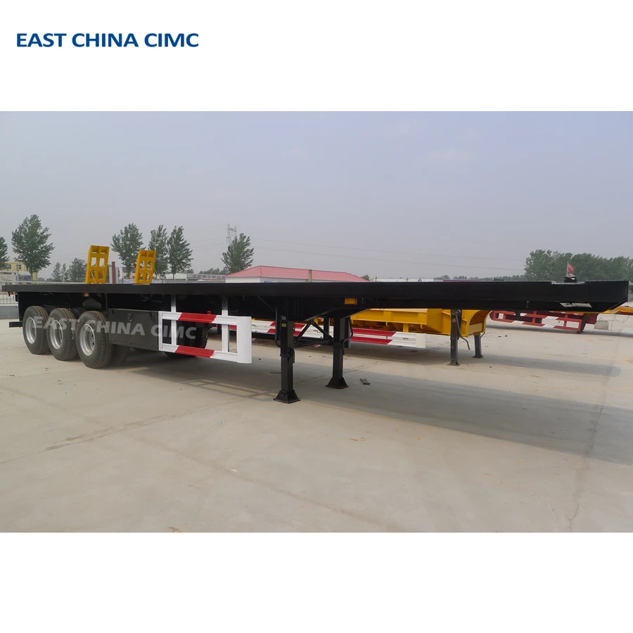 40ft Container Transport Extendable Flatbed Trailer 3 Axles Containers ...