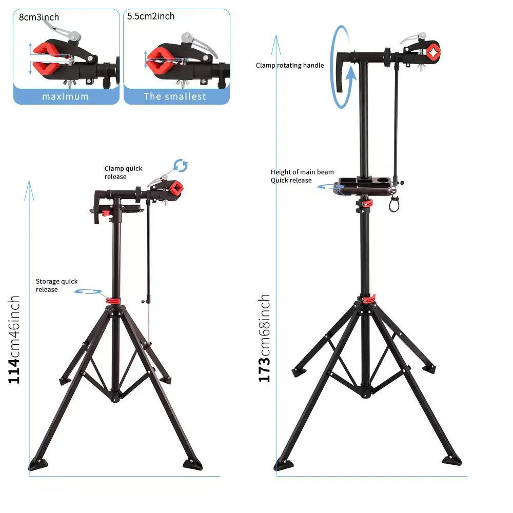 Adjustable Height Folding Steel Workstand Bike Display & Storage Rack ...
