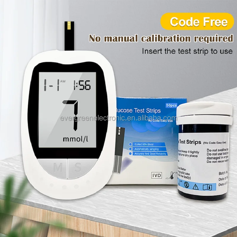 6ml auto coding blood glucose meter glucometer with strips glucometer ...