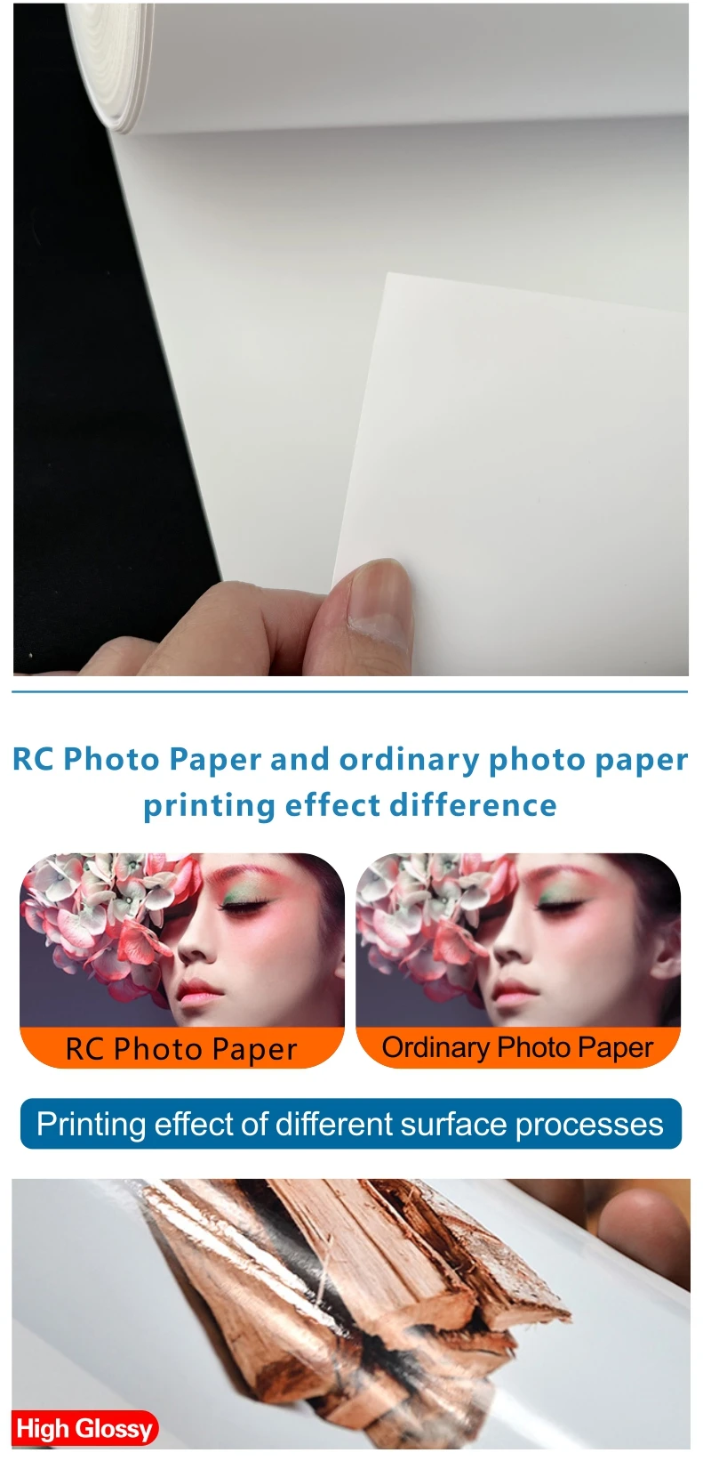 High Quality 260g Waterproof Satin Photo Paper RC Inkjet Digital ...