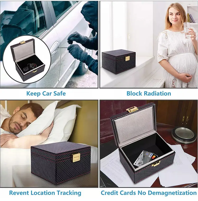Factory Car Keyless Faraday Cage Large Box With Black Pu Leather Shell ...
