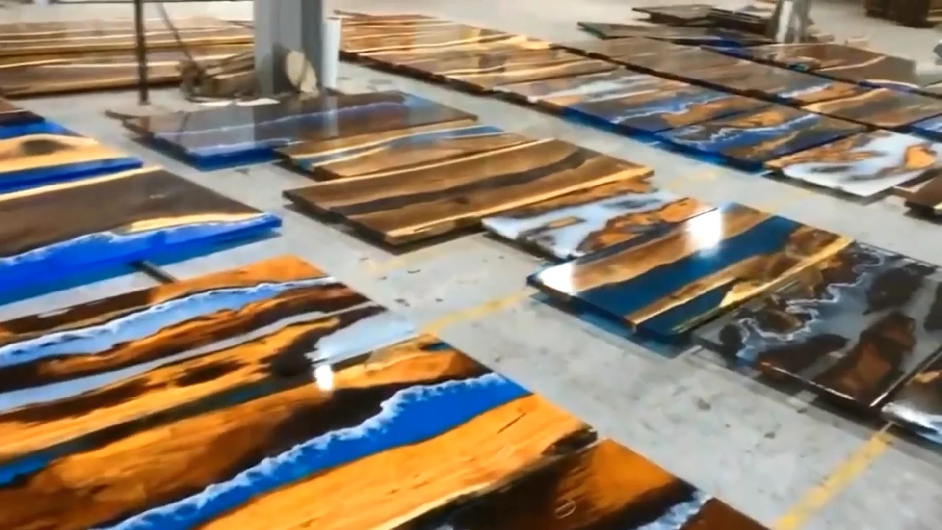 Epoxy Resin Table Modern Metal Furniture Leg Dining Table Set 6 Carna ...