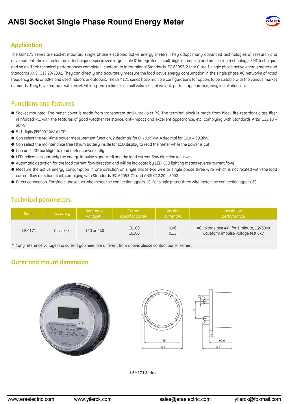 100A 200A 2S 9S 12S ANSI插座单相电子静态插入式圆形电能表| Alibaba.com