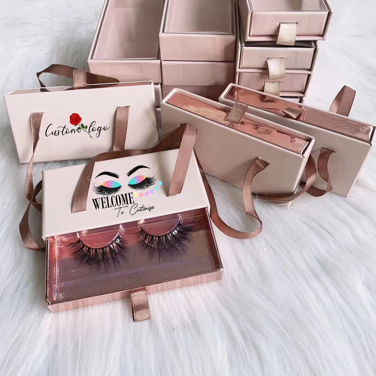 Eye Lashes Box Empty Unique Eye Lash Packaging With Logo Luxury Paper ...