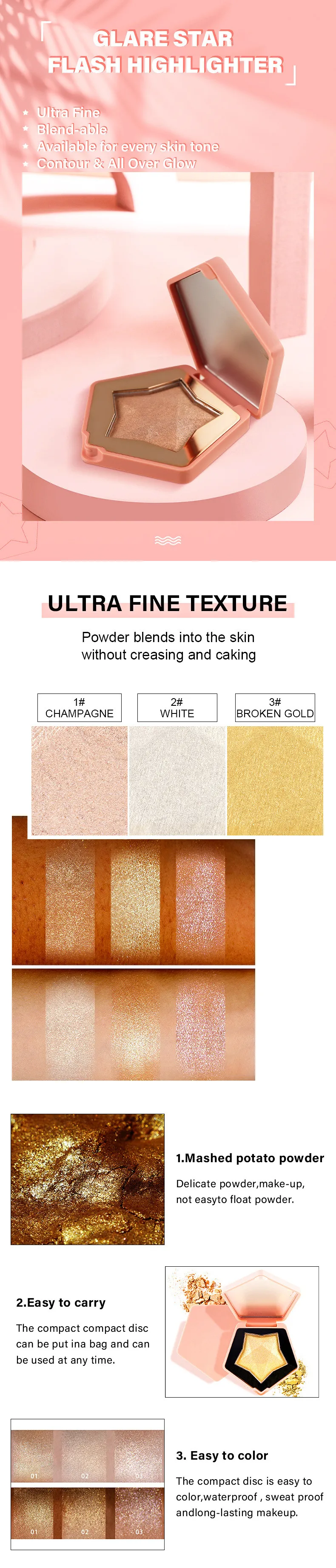 4 Shade Bronzer and Highlighter Powder Com Pact Palette| Alibaba.com