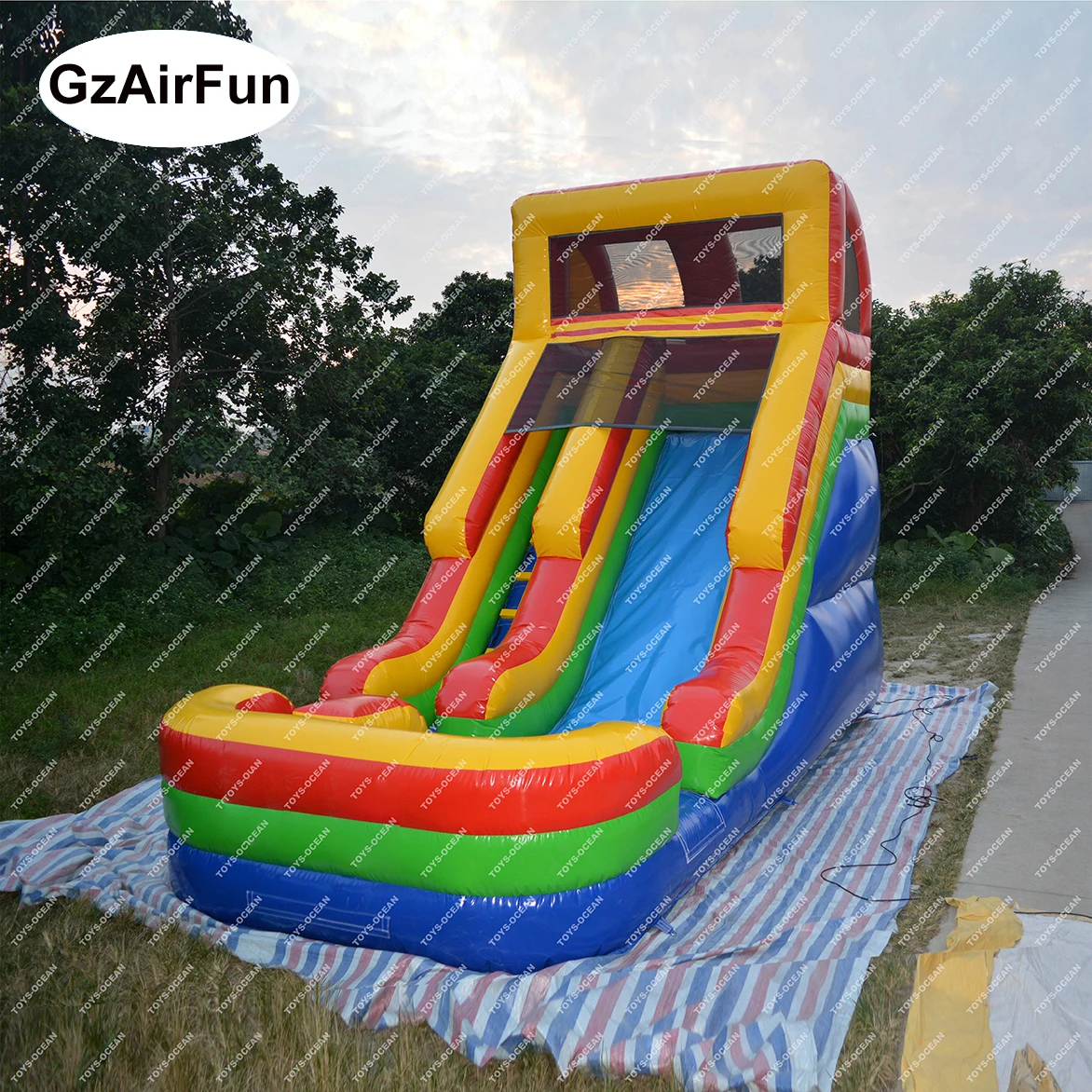 Customized Commercial Backyard Inflatable Water Slide With Pool For ...