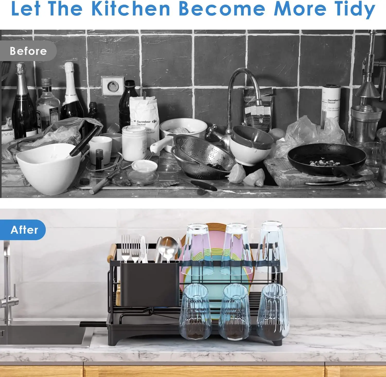 Bx Dish Drying Rack Dish Drainer Multi-purpose Storage Rack Holder ...