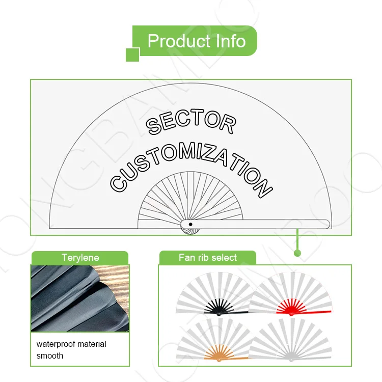 Reflective Cloth Fan Large Rave Folding Hand Fan For Festivals ...