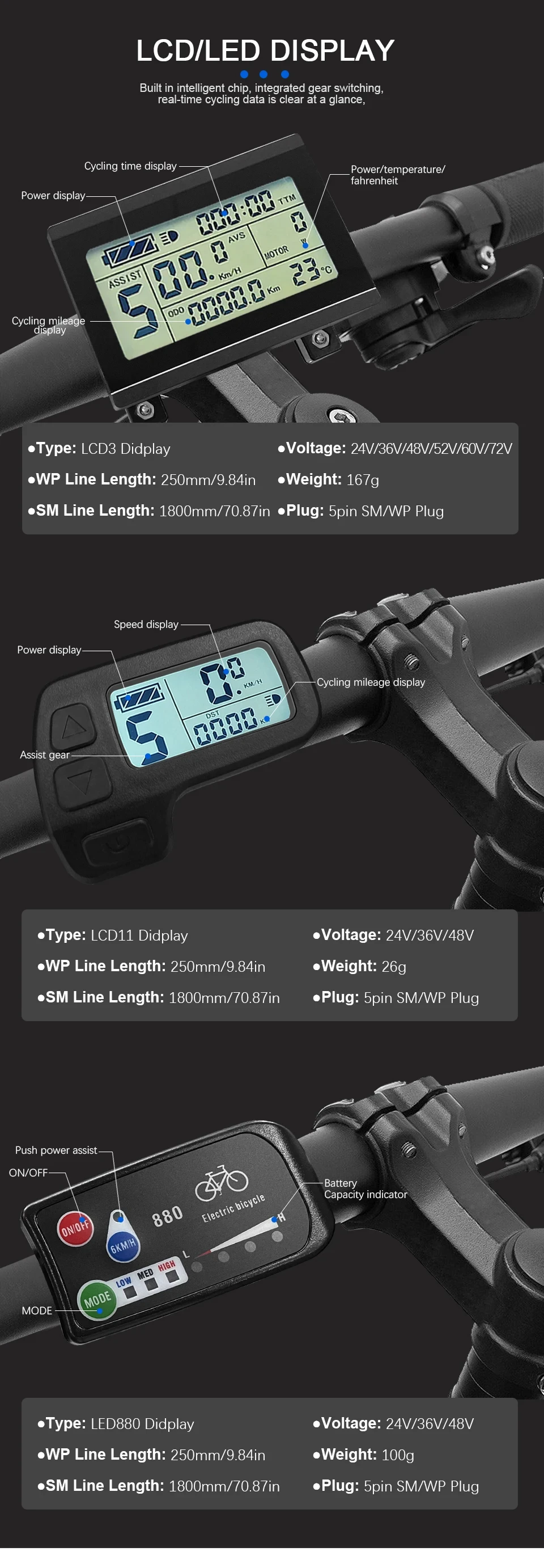 Electric Bike KT Controller 36V/48V 22A - Durable & Efficient
