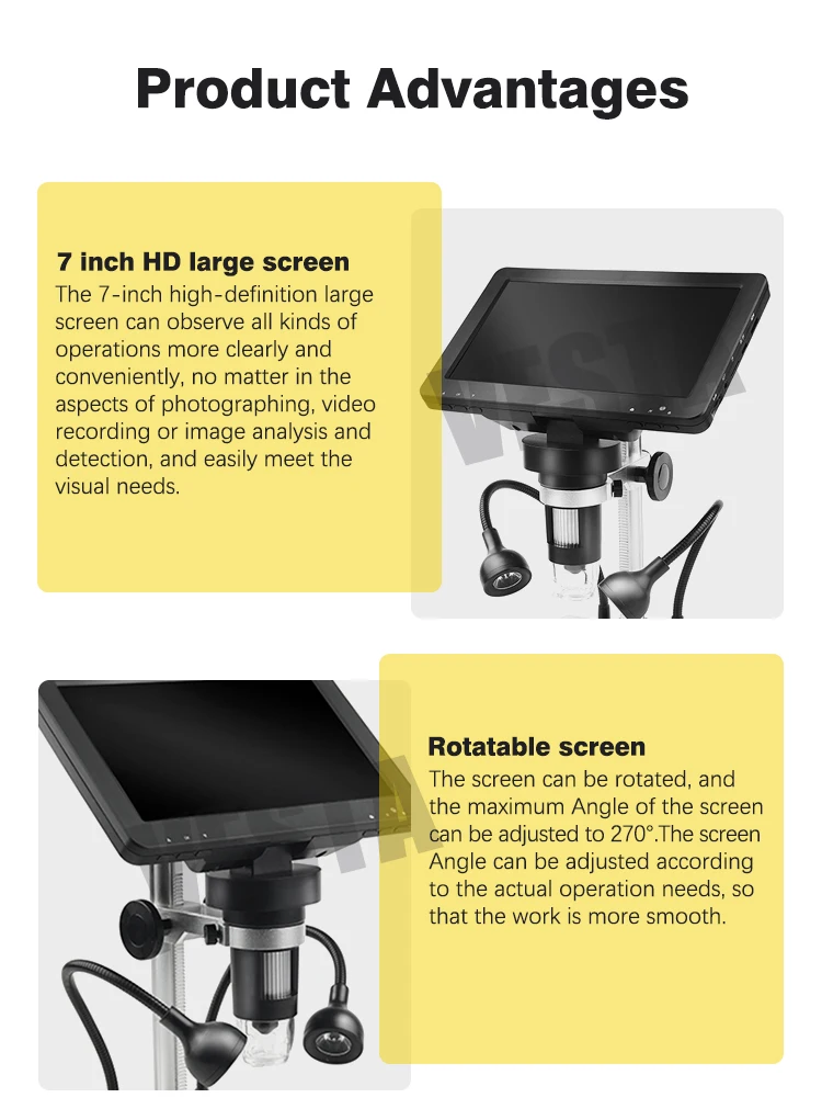 1200x Hd Dm9 Digital Electron Microscope With Screen Magnifying Lens ...