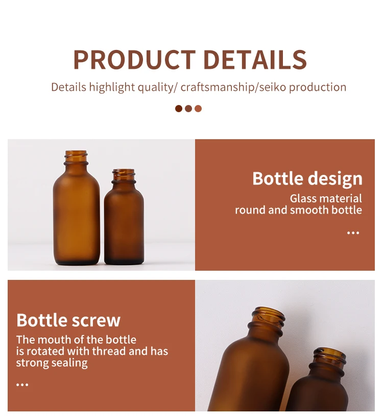 Custom Cosmetic Packaging 30ml 60ml Amber Boston Skin Care Serum Glass ...