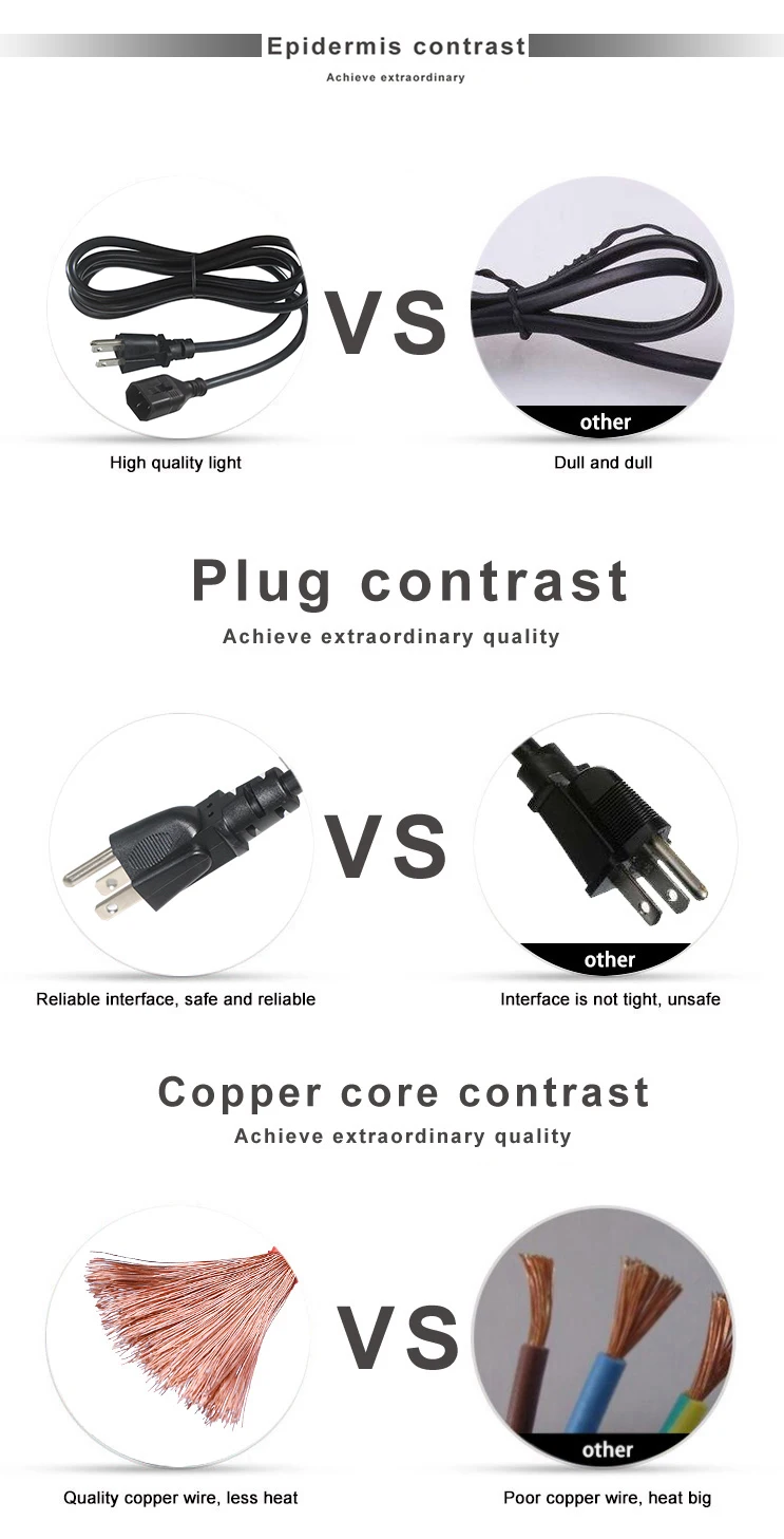C14 Cable Connector Cord Female 3Pin Socket NEMA5-15P 10a 110v Iec14 ...