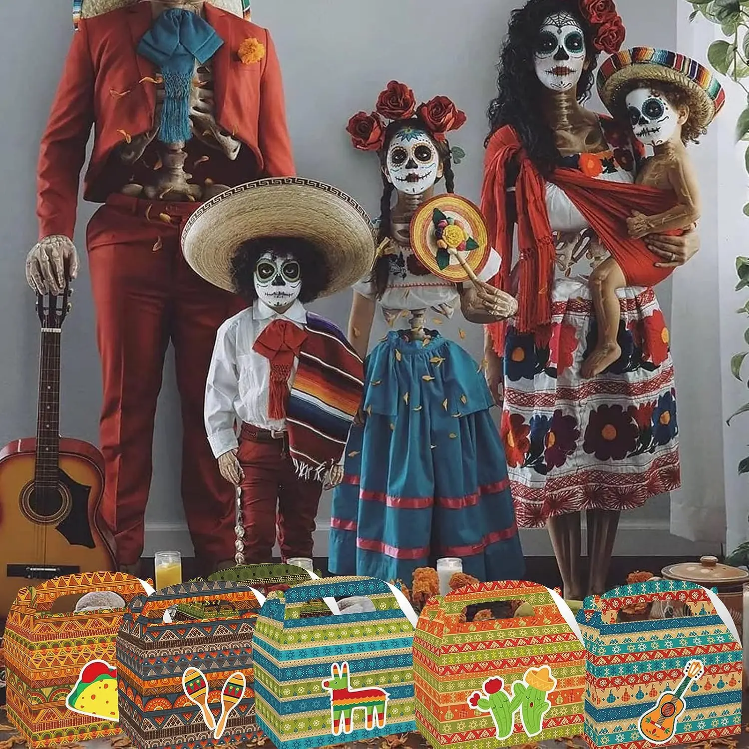 12Pcs Biodegradable Mexican Fiesta Folders Mexican Themed Goodie Boxes ...