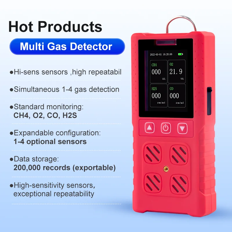 RTTPP DR850 Portable Gas Detector - 4 in 1 Multi Gas Meter