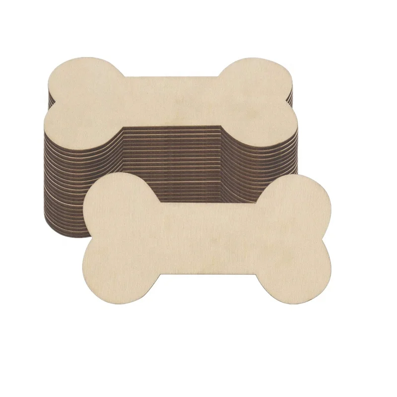 Bone Shaped Wooden Cutouts for DIY Crafts - Eco-Friendly Dog Ornaments ...