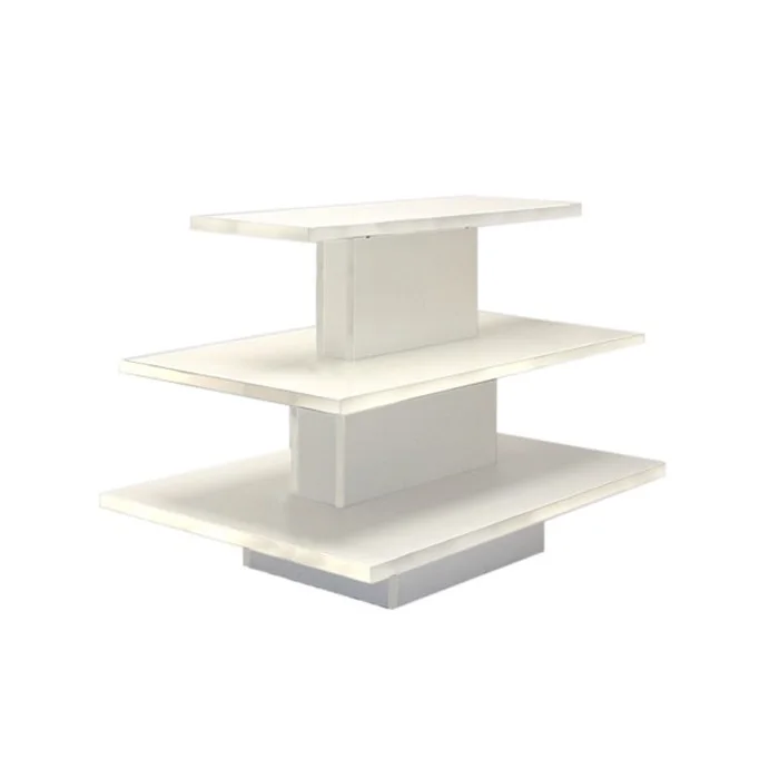 White Retail Wooden Display Tables For Garment Shop - Buy Customized ...