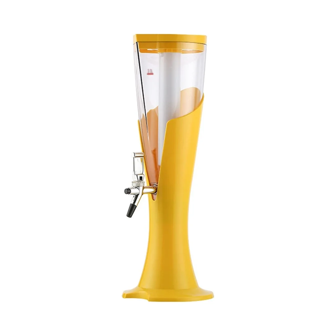 3 Liter Beer Tower Dispenser Yellow Color Drink Dispenser with Ice Tube ...