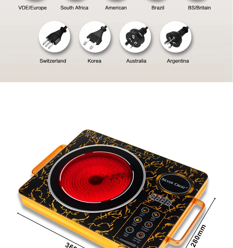 Silver Crest Marbling Surface Single Burner Comercial Infrared Electric ...