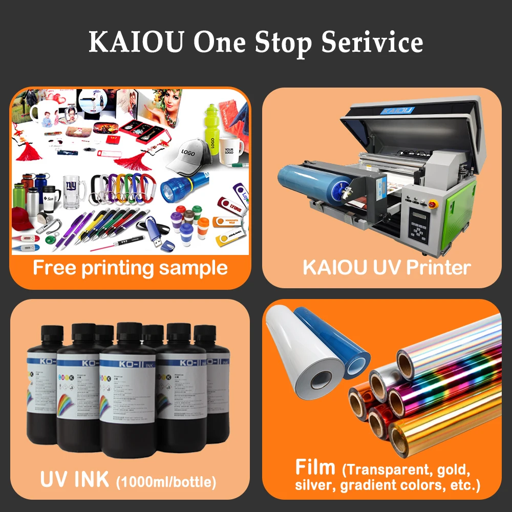 Multi Color UV Logo Label Sticker KAIOU Inkjet Printer 4060 12inches ...