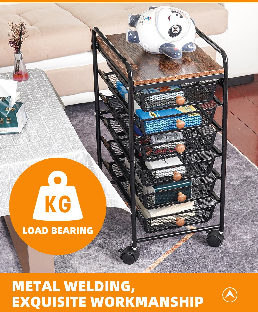 Multi Tiers Trolley Storage Racks Shelving Units Living Room Storage ...