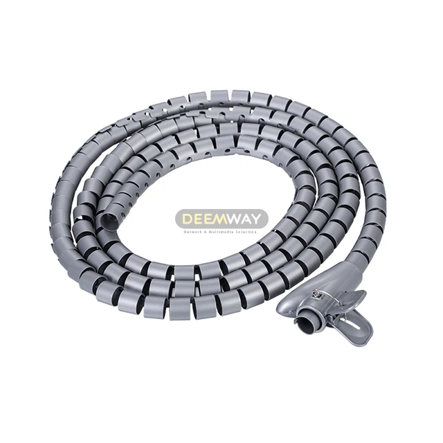 Home Reusable Spiral Flexible Cable Duct Cord Tidy Organizer With Clip ...