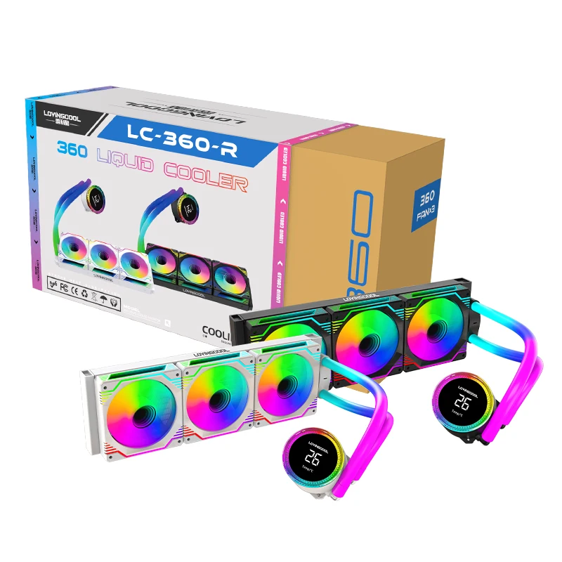 Loving Cool Universal Argb 360mm Water Cooling Cpu Cooler Fan With 4pin ...
