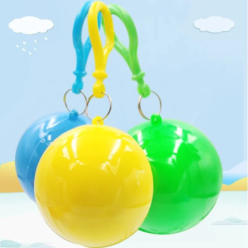 Emergency Ball Rain Poncho - Portable & Disposable Raincoat
