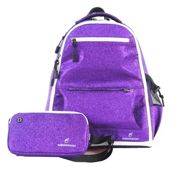 Purple Color Sparkle Cheerleading Backpack Fashion Travel Backpack Girl ...
