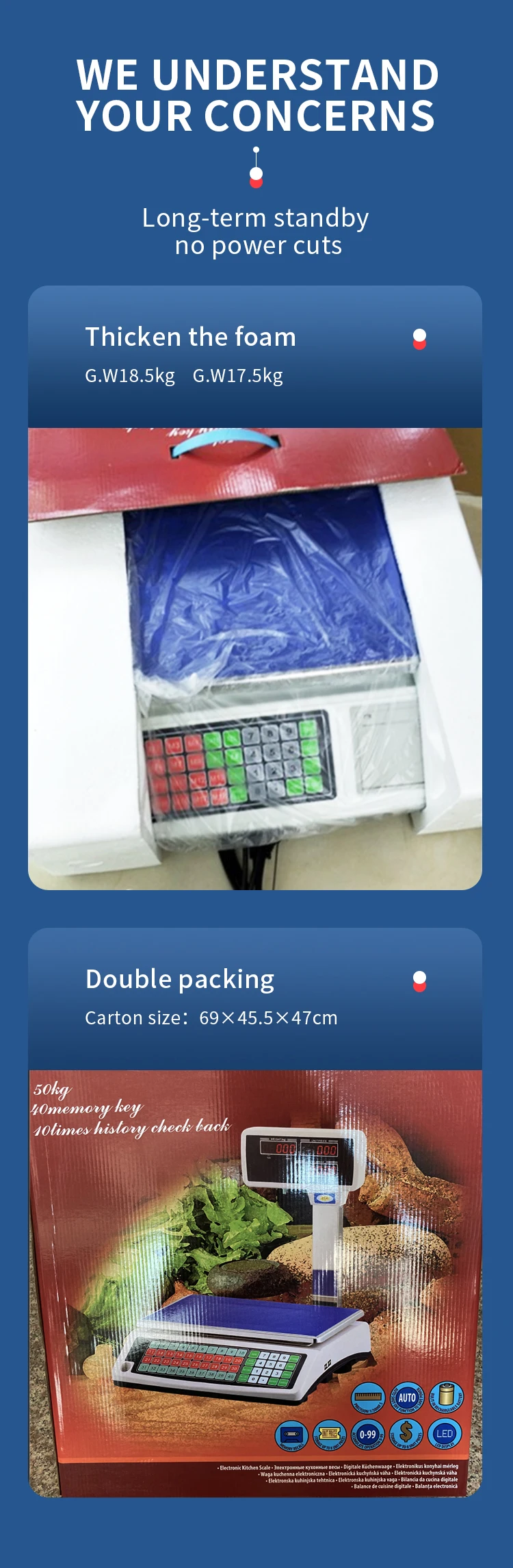 50KG Weighing Machine Scale Label Printing Scale Legal for Trade