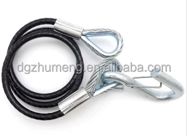 Heavy Duty Braided Safety Steel Coated Wire Rope Assembly With Loop ...