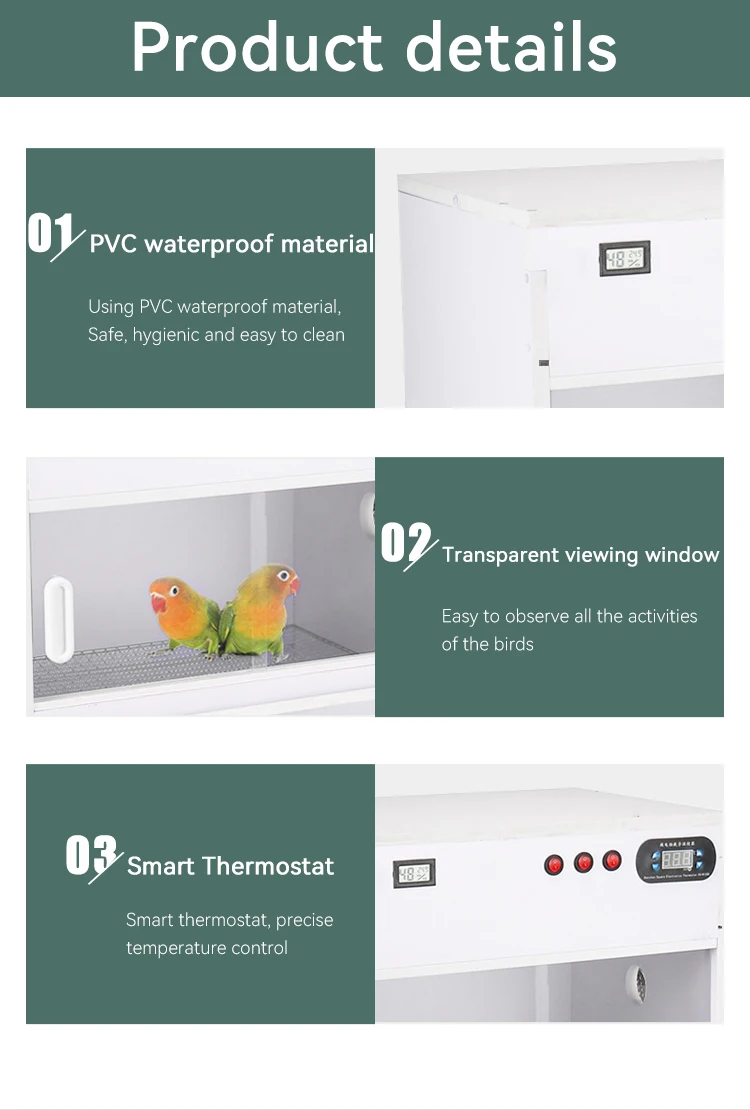 Pet Parrot Incubator Smart Air-warmed Hand-rearing Baby Bird Incubator ...