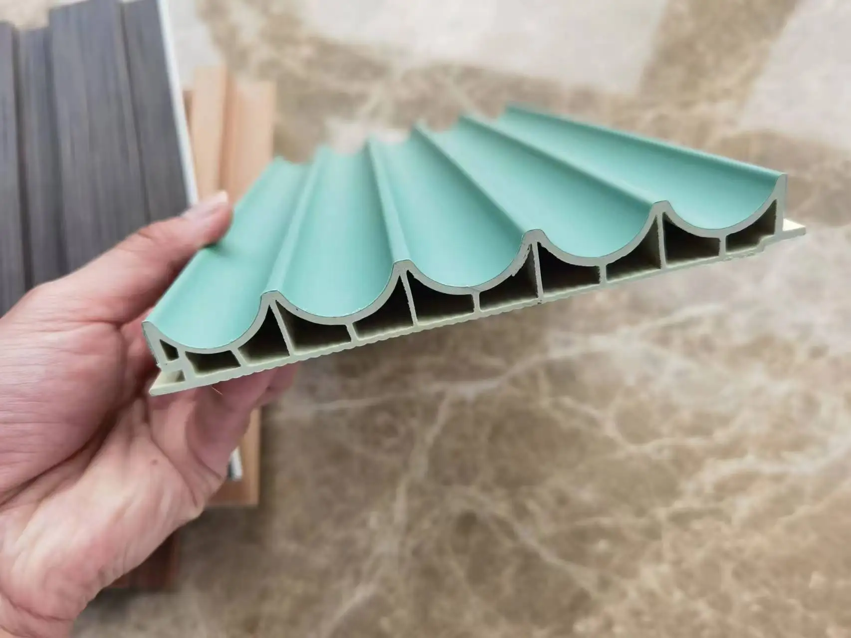 Laminated Wpc Fluted Wall Panel Indoor Wooden And Colored Wall Paneling ...