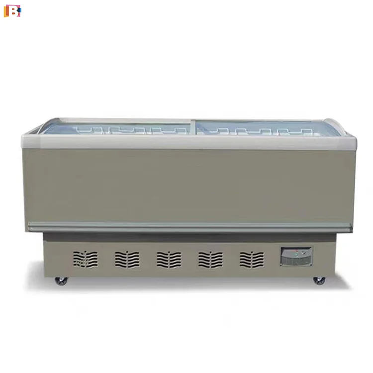 Top Open Door Kitchen Island Ice Chest Stainless Ice Cream Supermarket ...