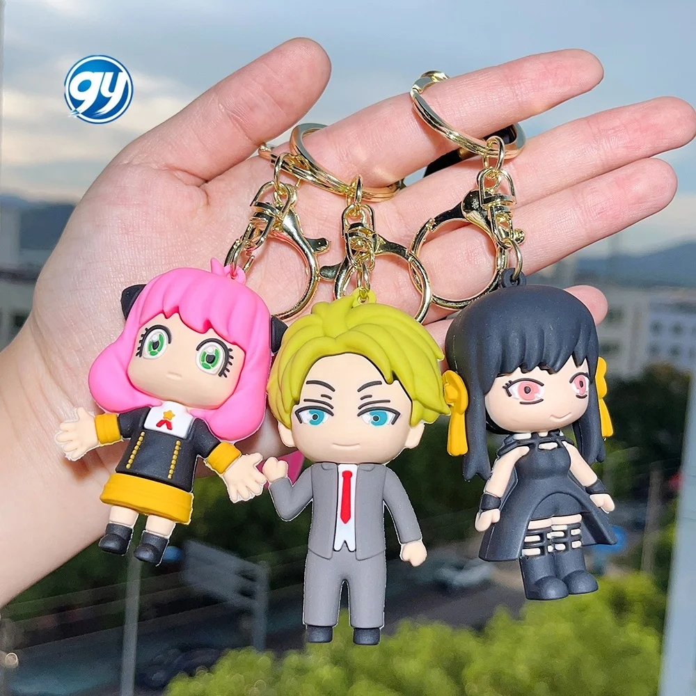 Cute Spy X Family Anya Keychains 3d Doll Cosplay Props Keyrings Anime ...