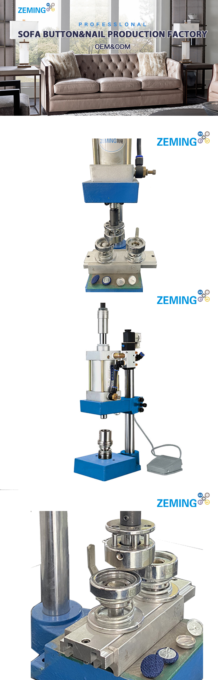 New Product Professional Easy Operation Pneumatic Fabric Button Making ...