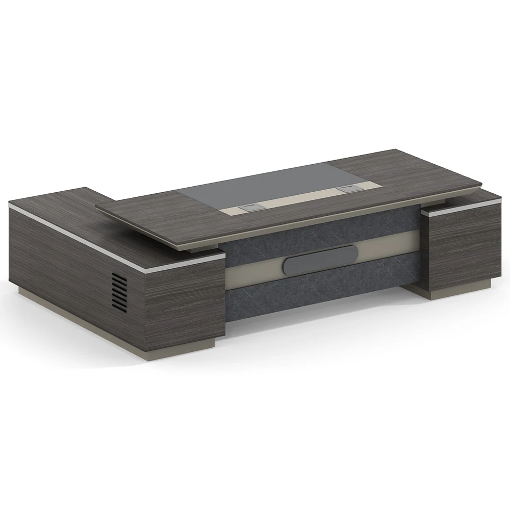 Office Home Modern Computer Table Executive Office Desk With Cabinet ...